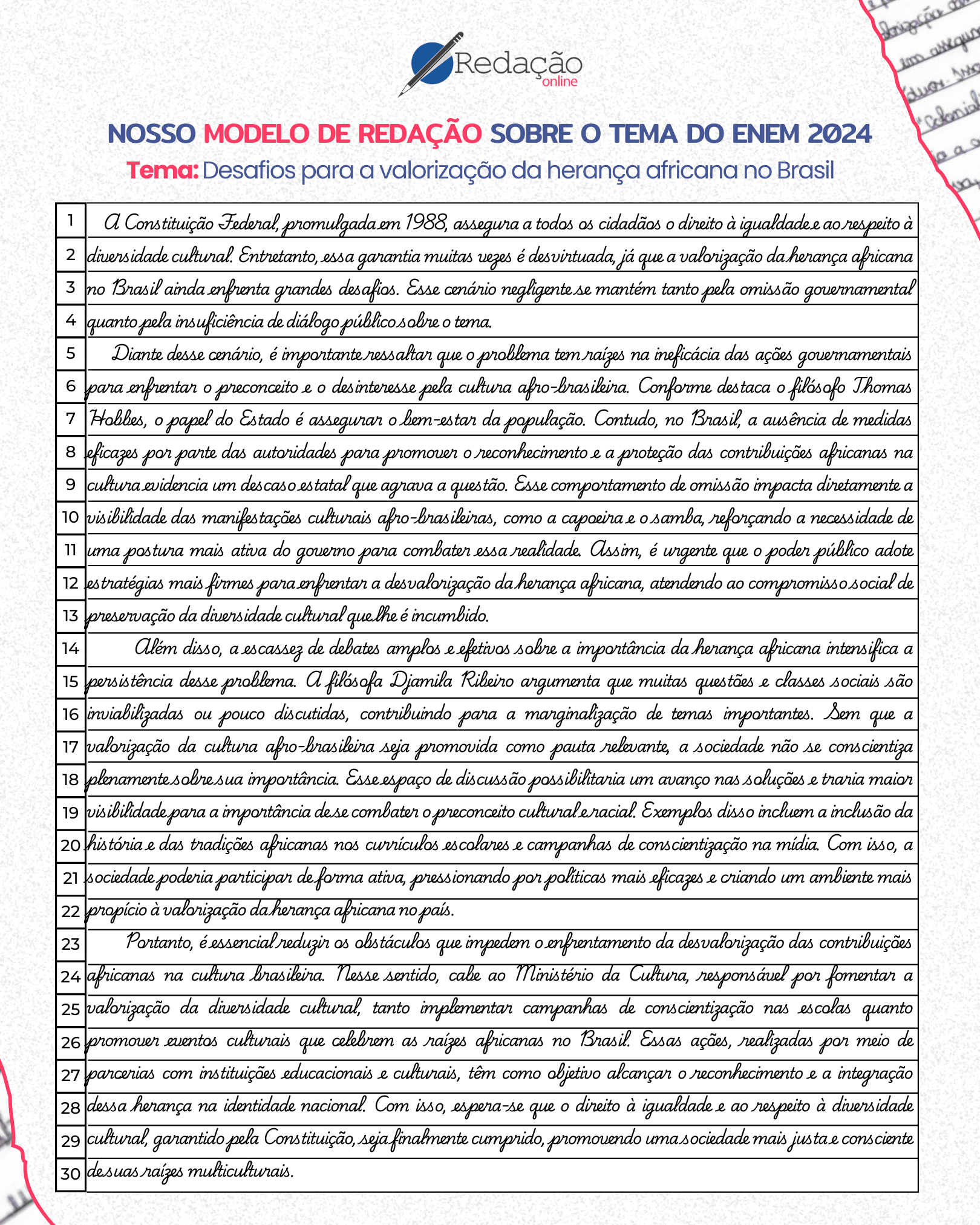 Redação do Enem 2024: tema é sobre herança africana, veja mais!